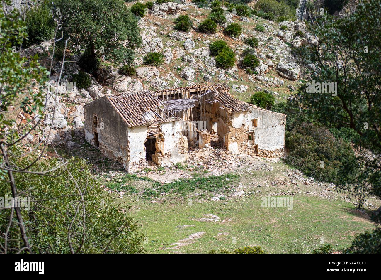 Caminito del Ray, The King's Path. Walkway pinned along the steep walls ...