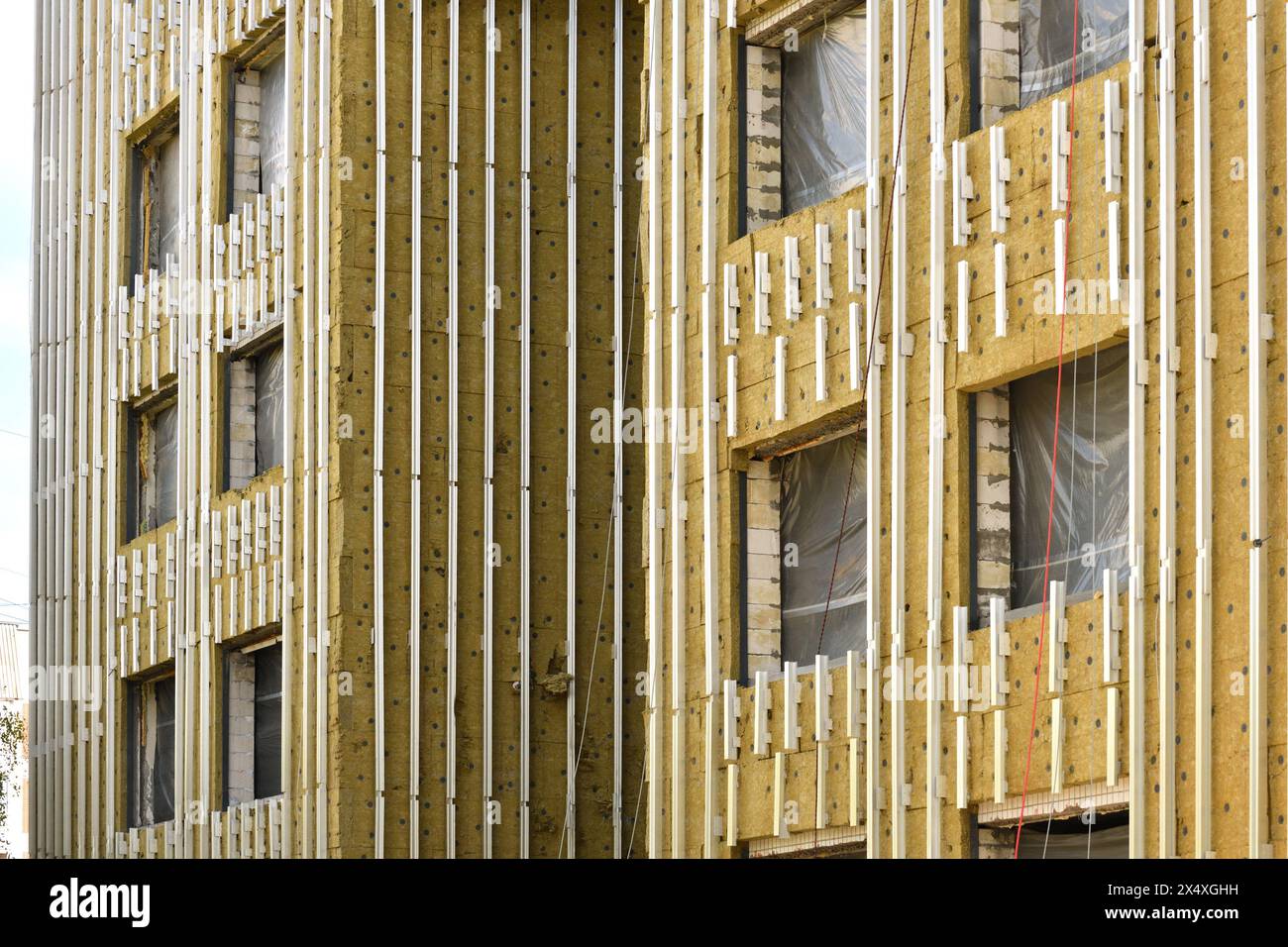 External wall insulation with mineral wool Stock Photo - Alamy