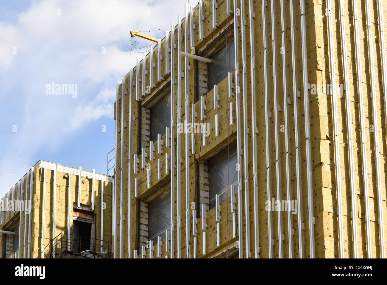 External wall insulation with mineral wool Stock Photo - Alamy