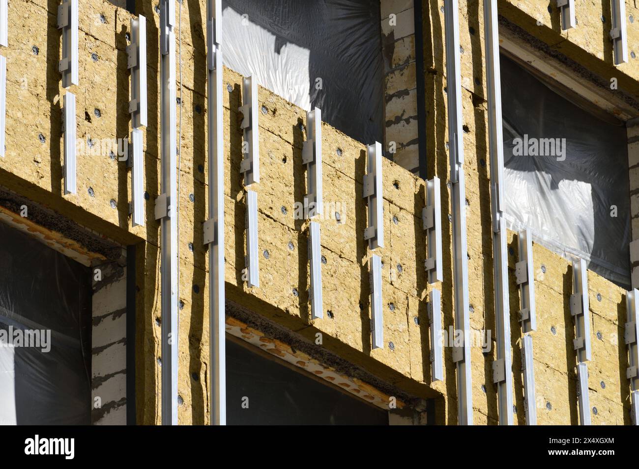 External wall insulation with mineral wool Stock Photo - Alamy