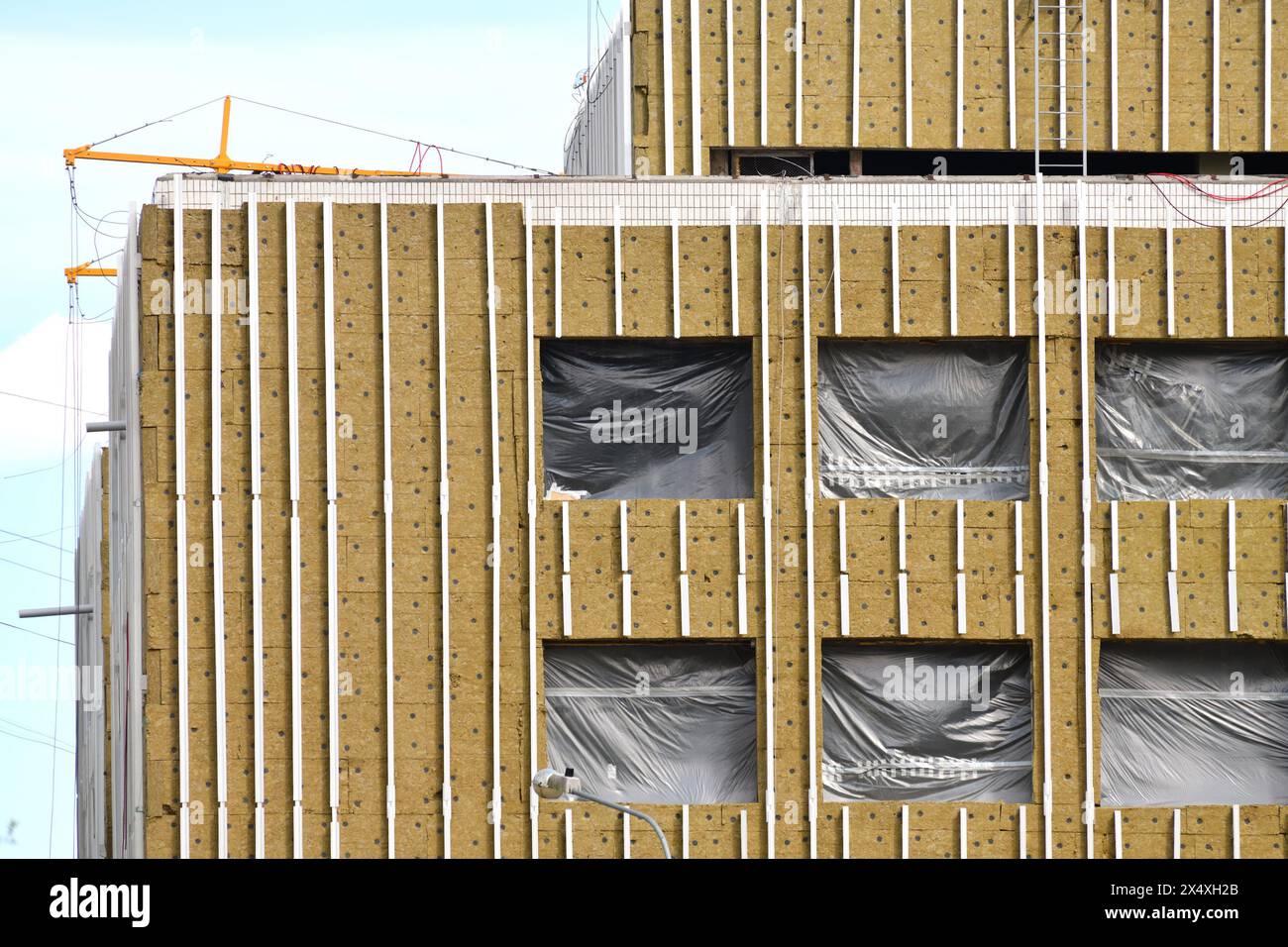 External wall insulation with mineral wool Stock Photo - Alamy