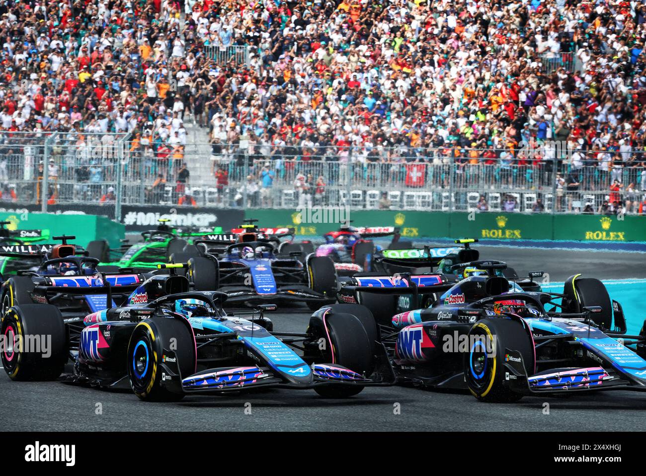 Miami, USA. 05th May, 2024. (L to R): Pierre Gasly (FRA) Alpine F1 Team ...