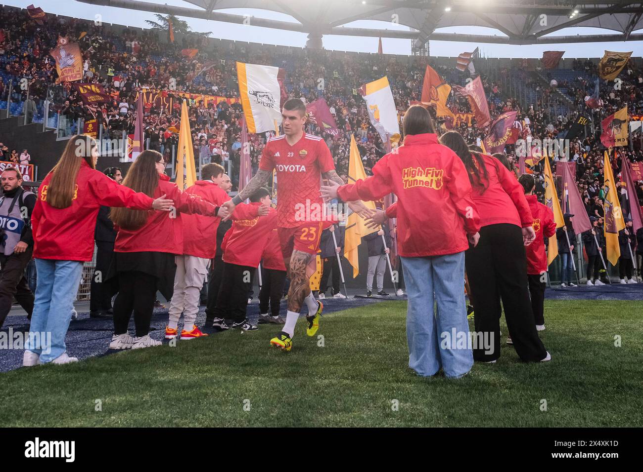 Roma’s Italian defender Gianluca Mancini before the Serie A football ...