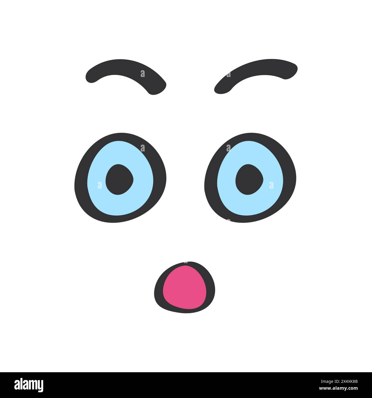 Sticker human face emoticon surprised Cut Out Stock Images & Pictures ...