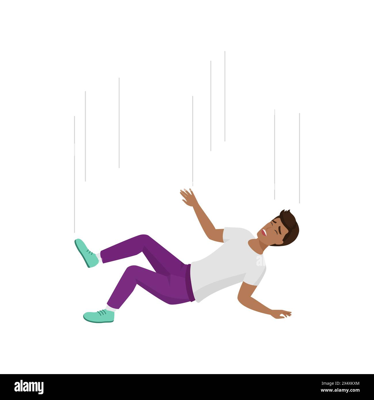 Cartoon illustration screaming man falling Stock Vector Images - Alamy