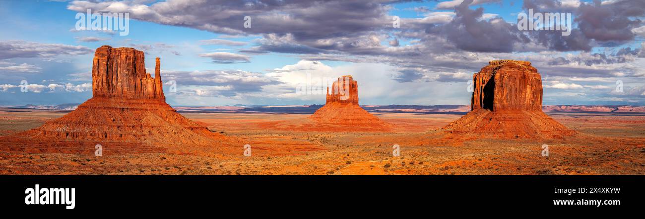 Scenic view of the magnificent buttes at Monument Valley during a ...