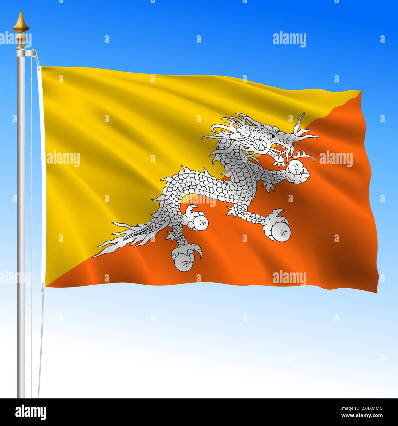 Kingdom of bhutan flag Stock Vector Images - Alamy
