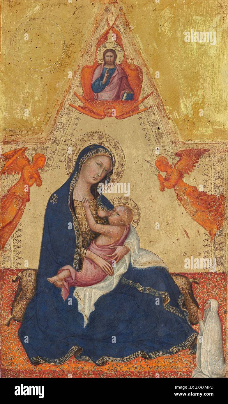 Painting of the Madonna of humility the blessing Christ by Italian ...