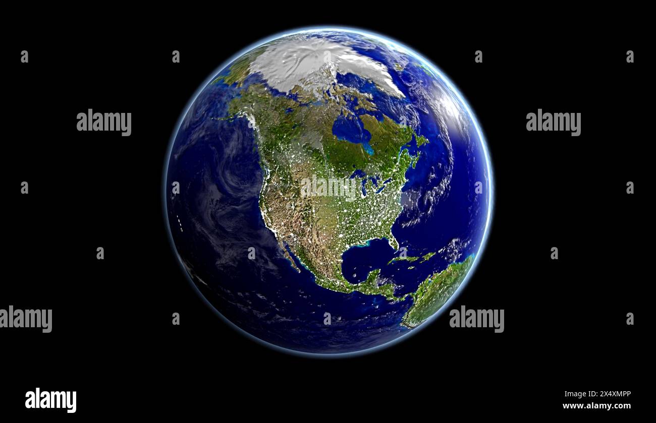 Map north america satellite hi-res stock photography and images - Alamy