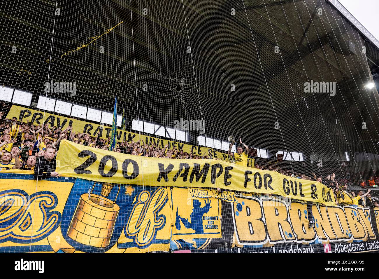 Herning, Denmark. 05th May, 2024. Football fans of Broendby IF seen on ...