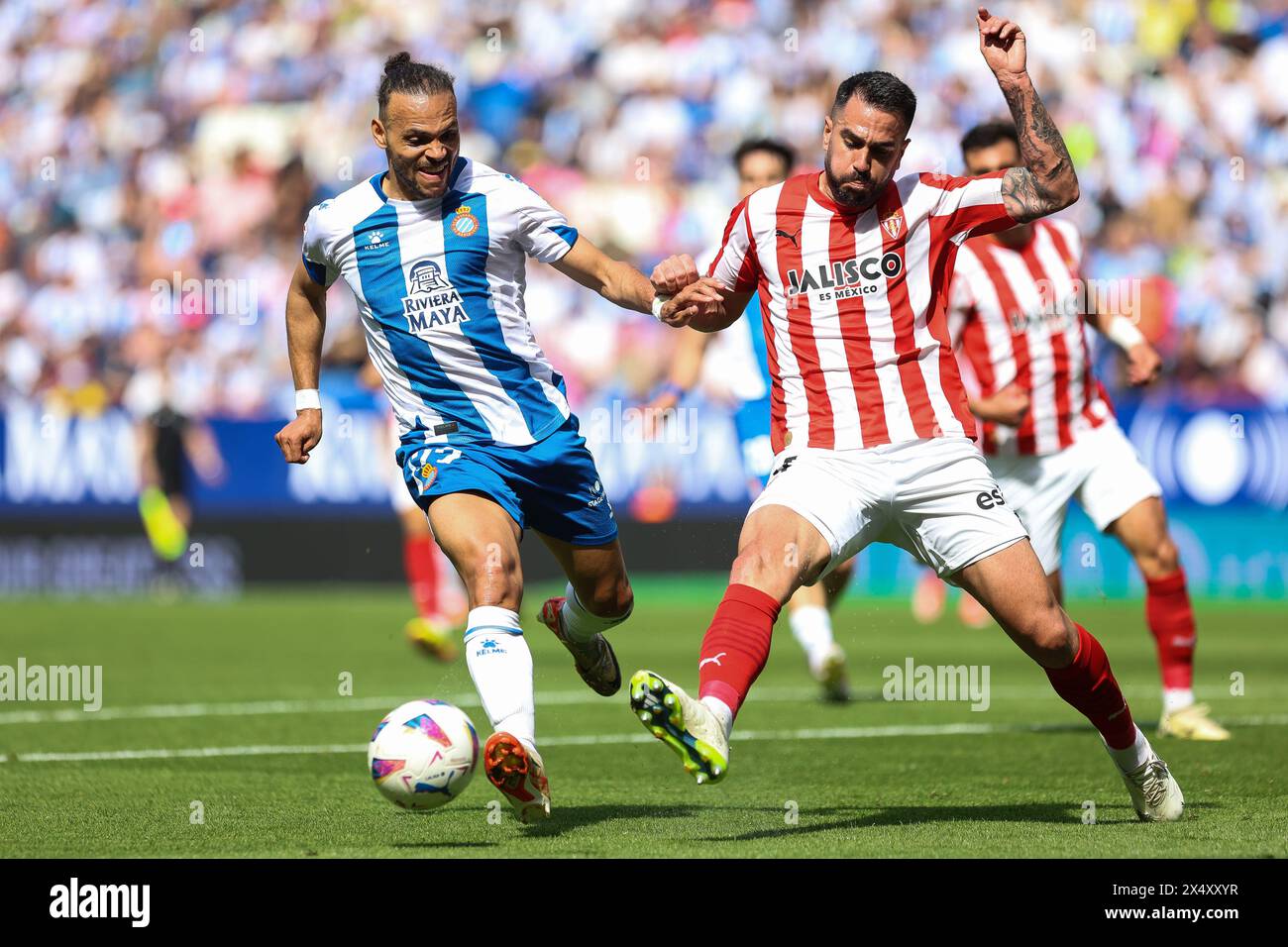 Barcelona, Spain. 05th May, 2024. Martin Braithwaite (22) of Espanyol ...