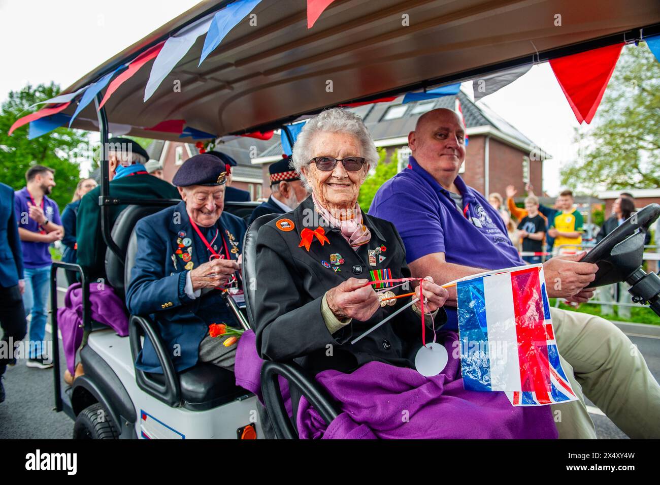 Wageningen, Netherlands. 05th May, 2024. A WWII female veteran is seen ...