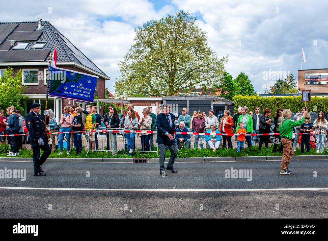 Wageningen, Netherlands. 05th May, 2024. War veterans are seen parading ...