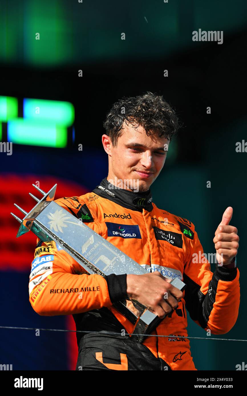 Miami, USA. 05th May, 2024. Race winner Lando Norris (GBR) McLaren ...