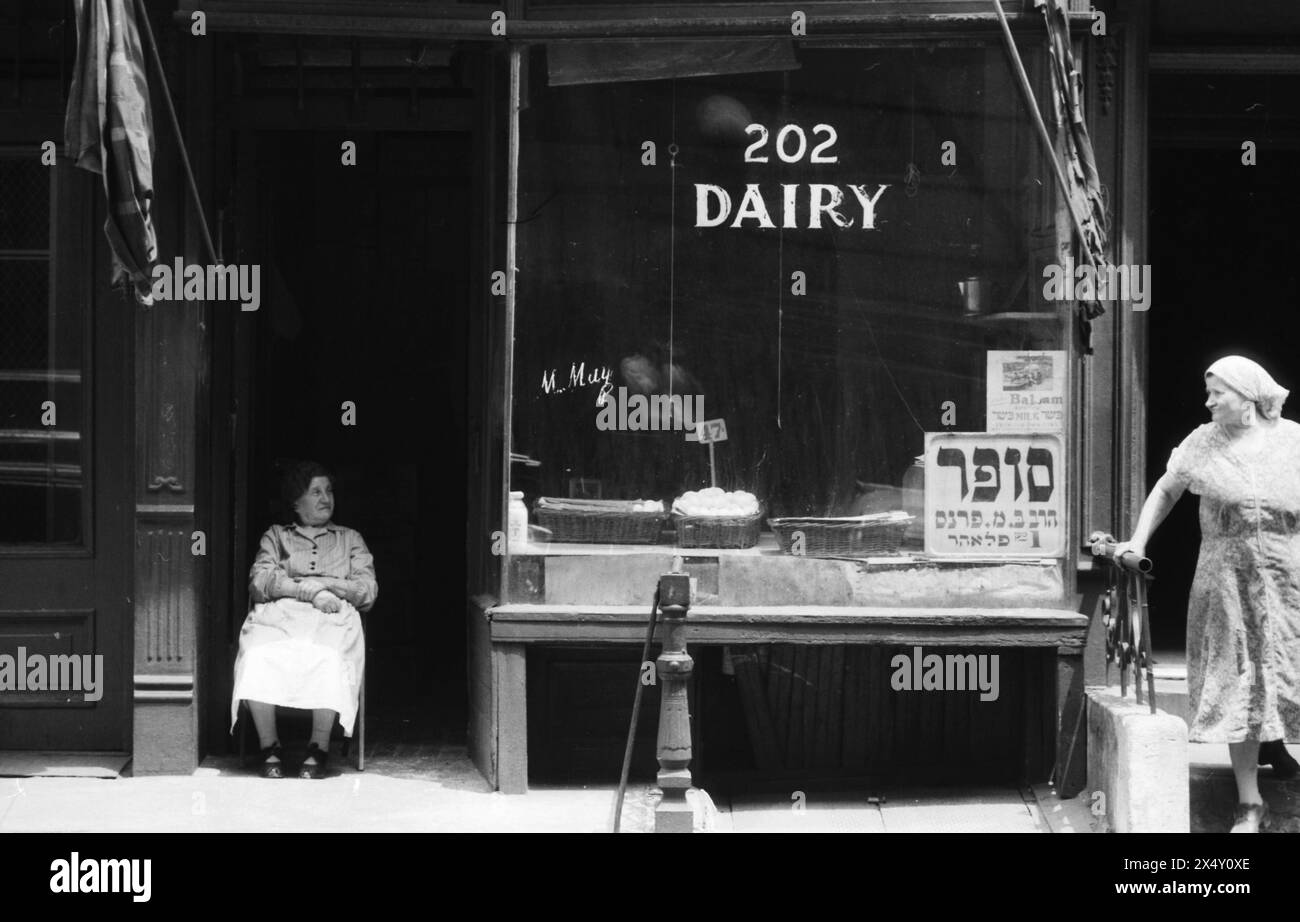 Jewish storefront on Madison Street Manhattan prior to demolition Stock ...