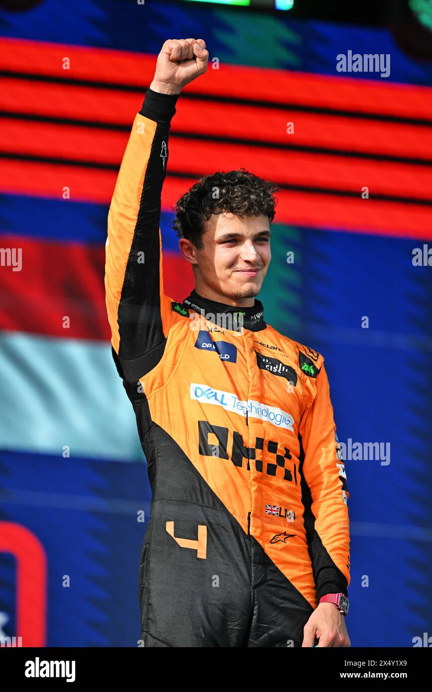 Miami, USA. 05th May, 2024. Race winner Lando Norris (GBR) McLaren ...