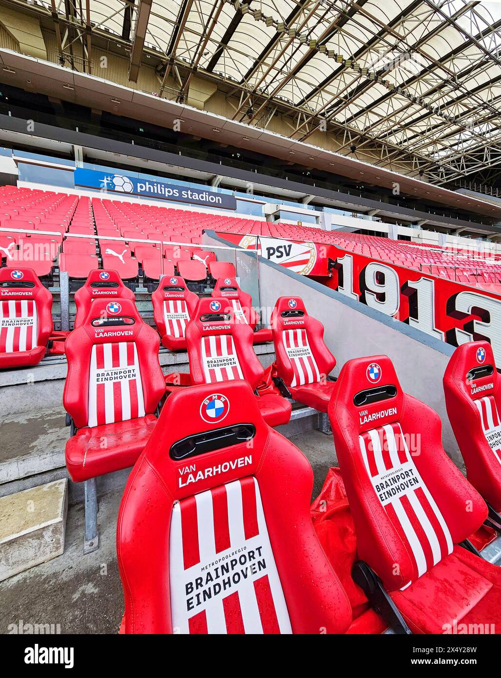 Staff bench at Philips Stadion - the official arena of FC PSV Eindhoven ...