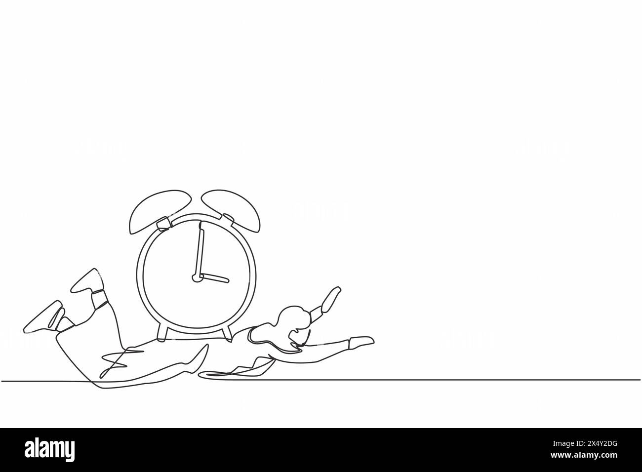 Stressed woman and alarm clock Stock Vector Images - Alamy