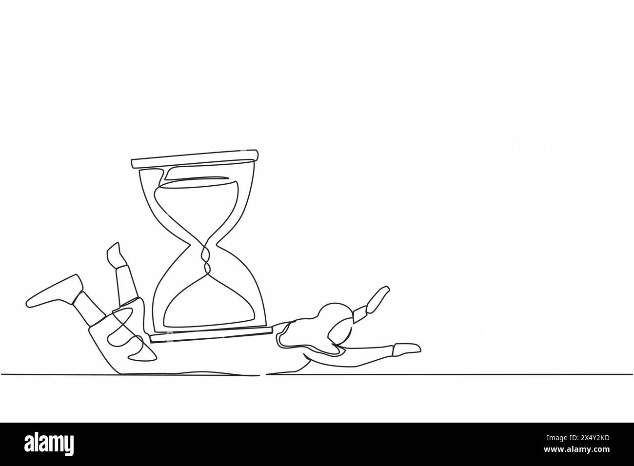 Single continuous line drawing of Arabian businesswoman under heavy ...