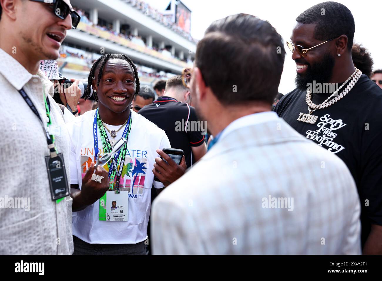 Miami, USA. 05th May, 2024. Zay Flowers, Williams Racing guest. 05.05. ...