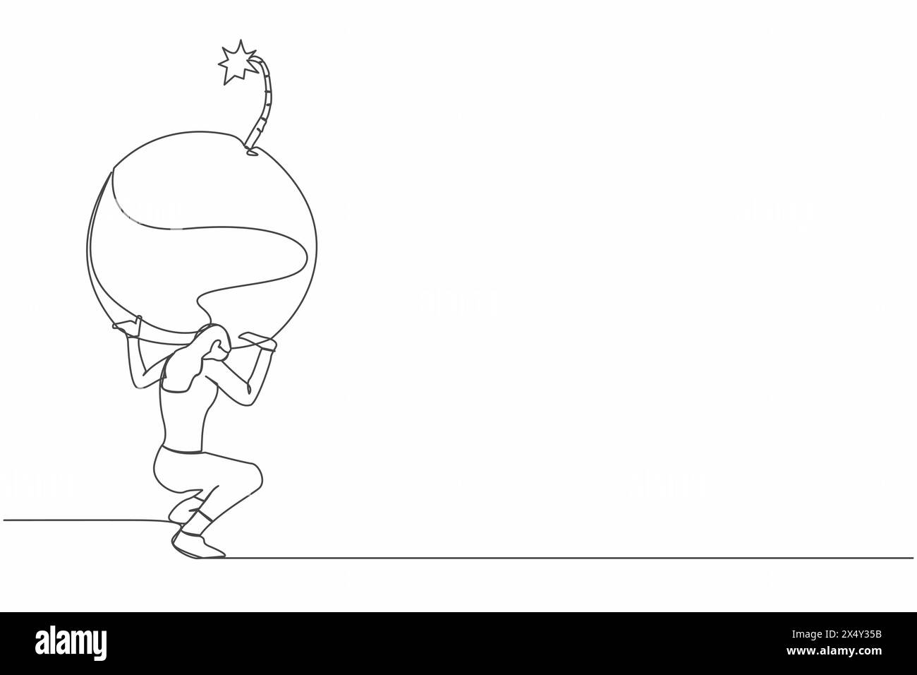 Young woman carrying heavy Stock Vector Images - Alamy