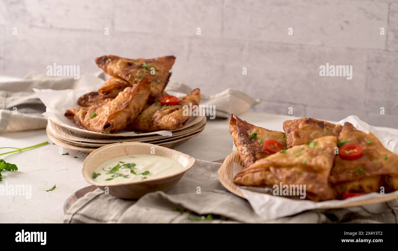 Indian samosas - fried or baked pastry with savoury filling, popular ...