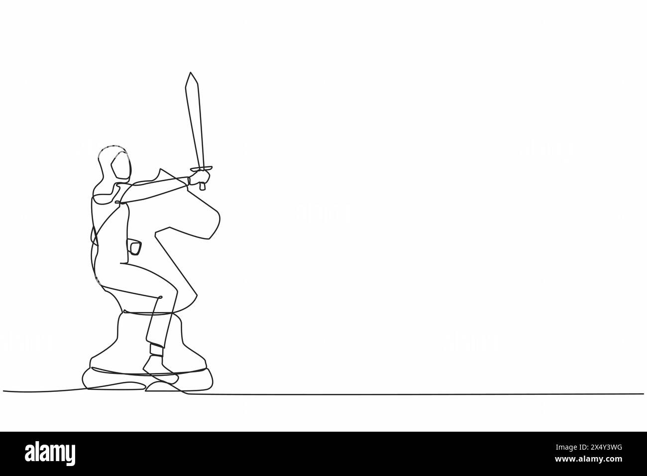 Continuous one line drawing brave Arab businesswoman riding big horse ...