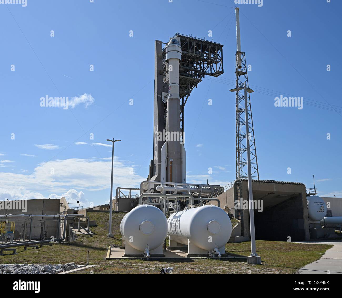 A ULA Atlas V rocket is being prepared to launch the Boeing Starliner ...