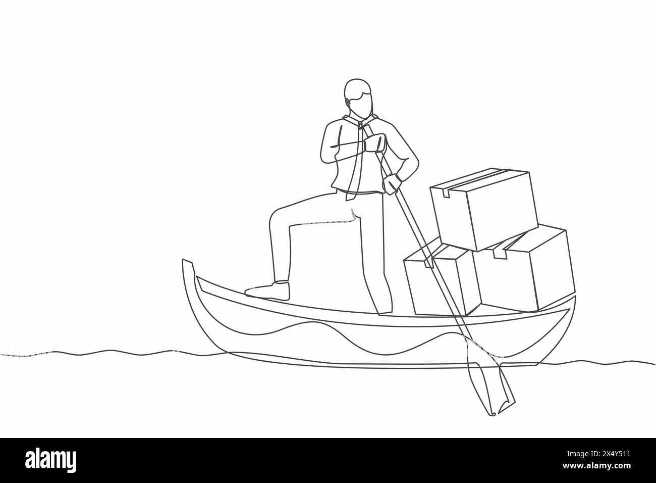 Delivery boat Black and White Stock Photos & Images - Alamy