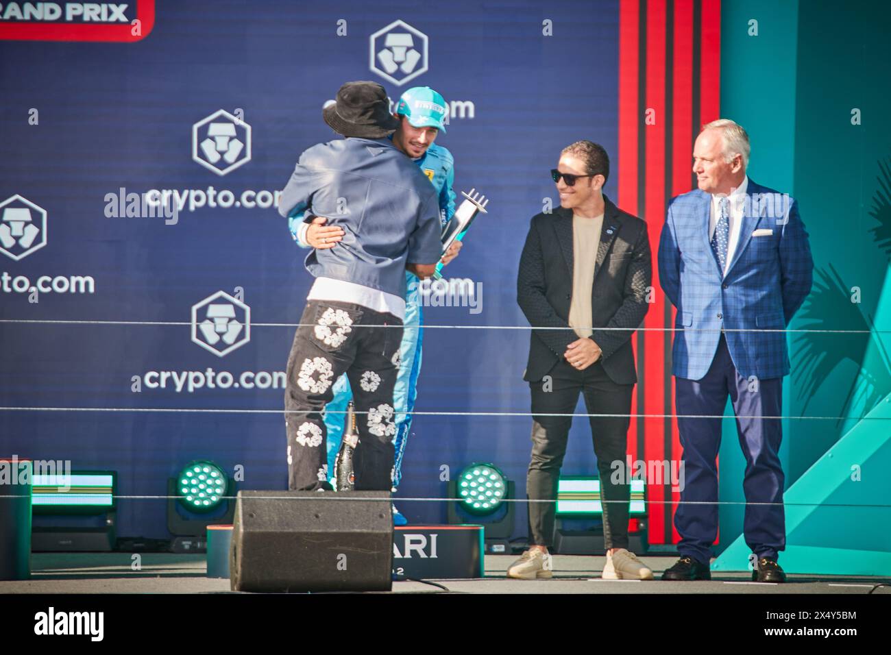 Miami Gardens, FL, USA. 5th May 2024. Podium. 1st place: 4 Lando Norris ...