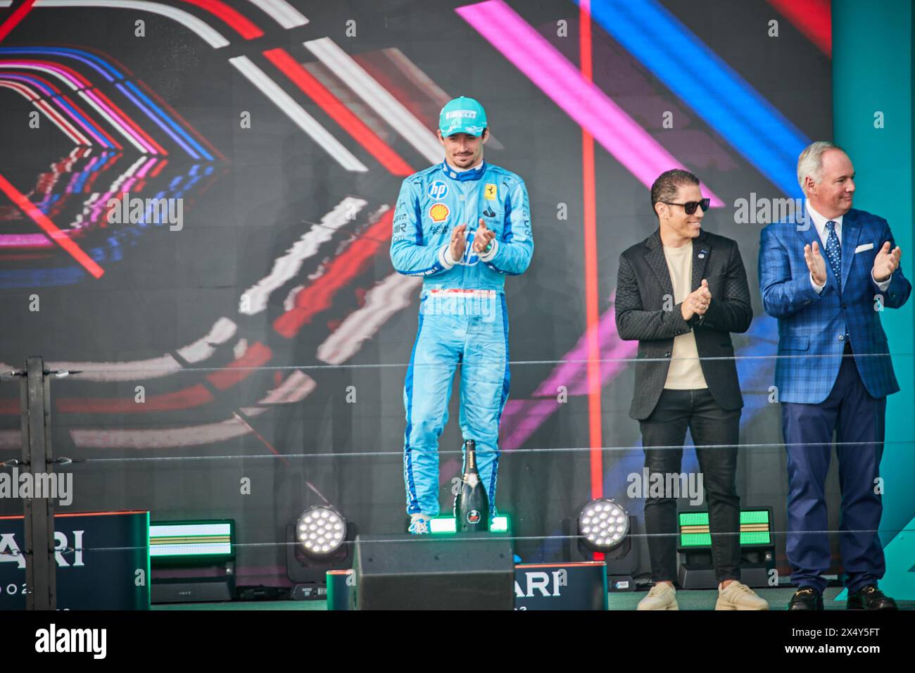 Miami Gardens, FL, USA. 5th May 2024. Podium. 1st place: 4 Lando Norris ...