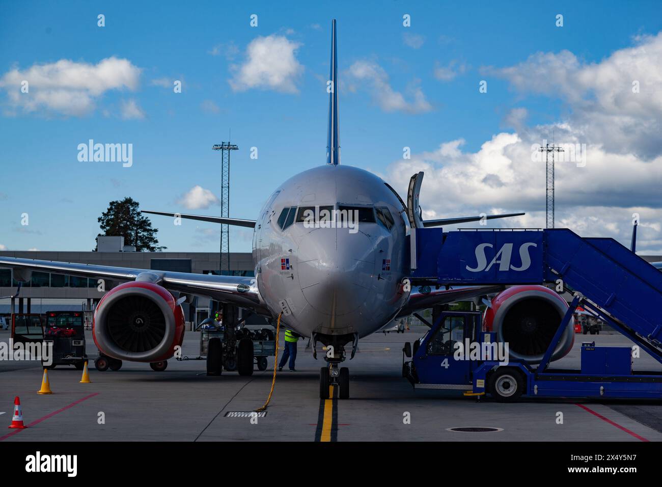 SAS Airplane in Oslo Norway Stock Photo - Alamy