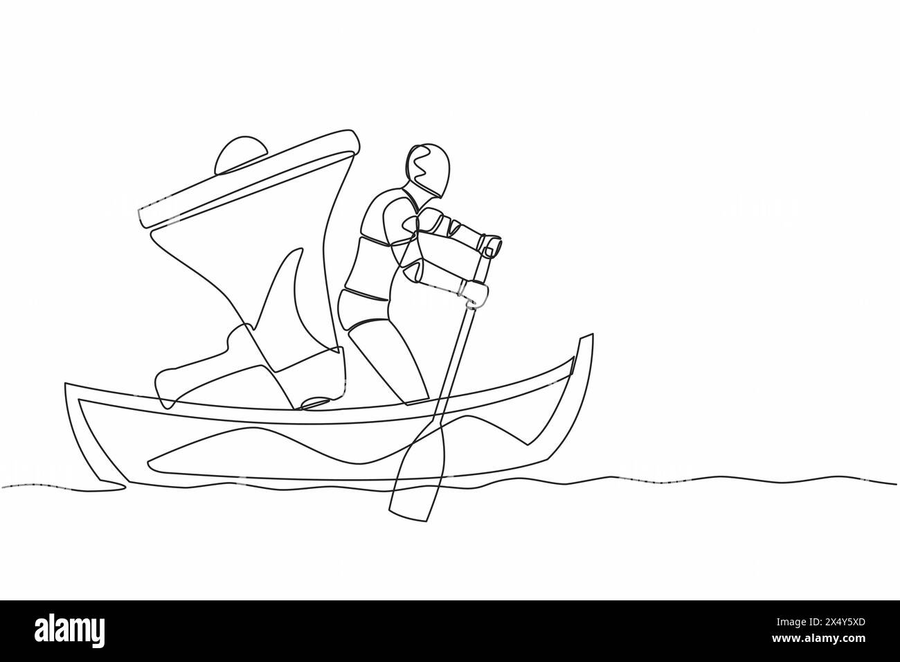 Row boat with one hand Stock Vector Images - Alamy