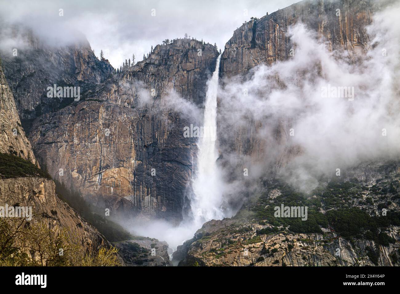UPPER YOSEMITE FALL CHAPEL MEADOW YELLOWSTONE NATIONAL PARK CALIFORNIA ...