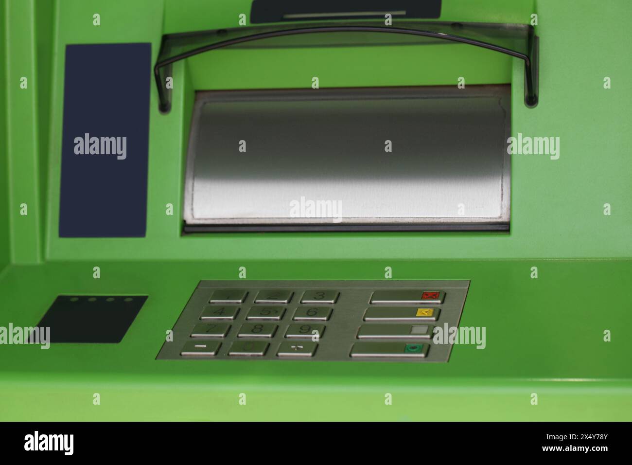 Modern automated cash machine with keypad outdoors Stock Photo - Alamy