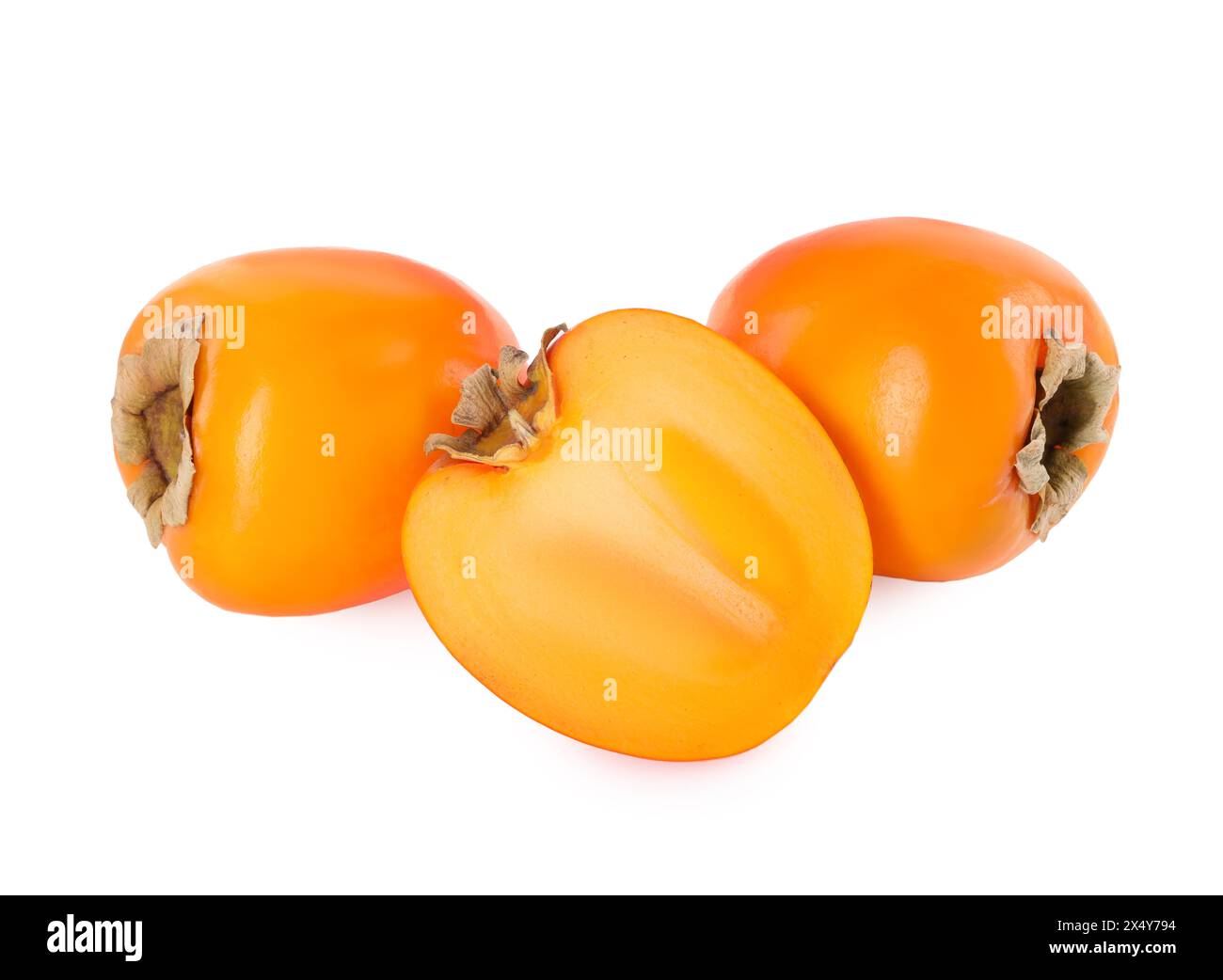 Fresh bright whole persimmon Cut Out Stock Images & Pictures - Alamy