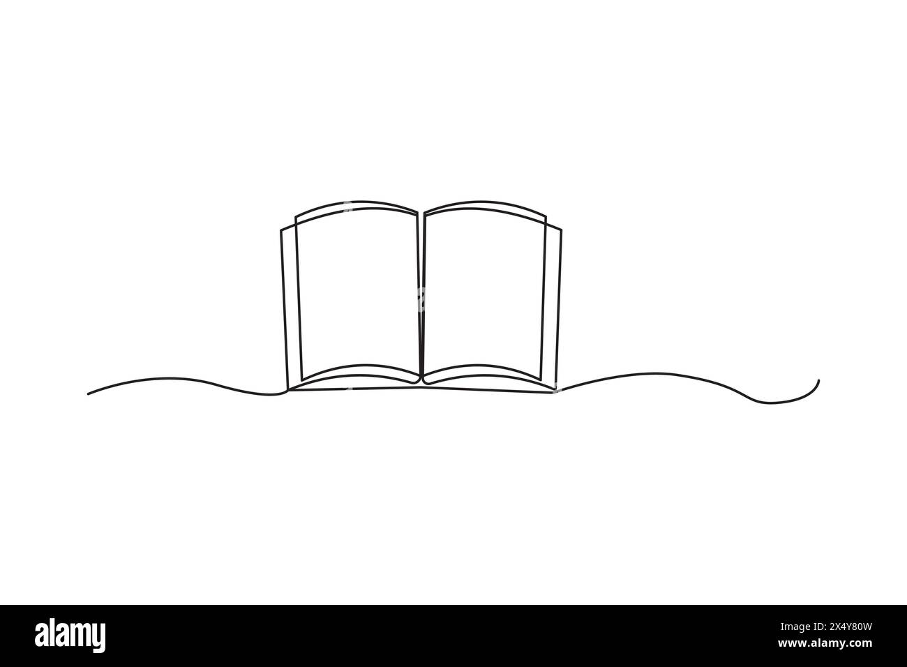 Minimalist open book vector. Simple line drawing. Literature line art ...