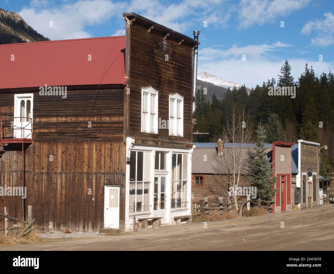 Main street of Saint Elmo, Colorado ghost town Stock Photo - Alamy