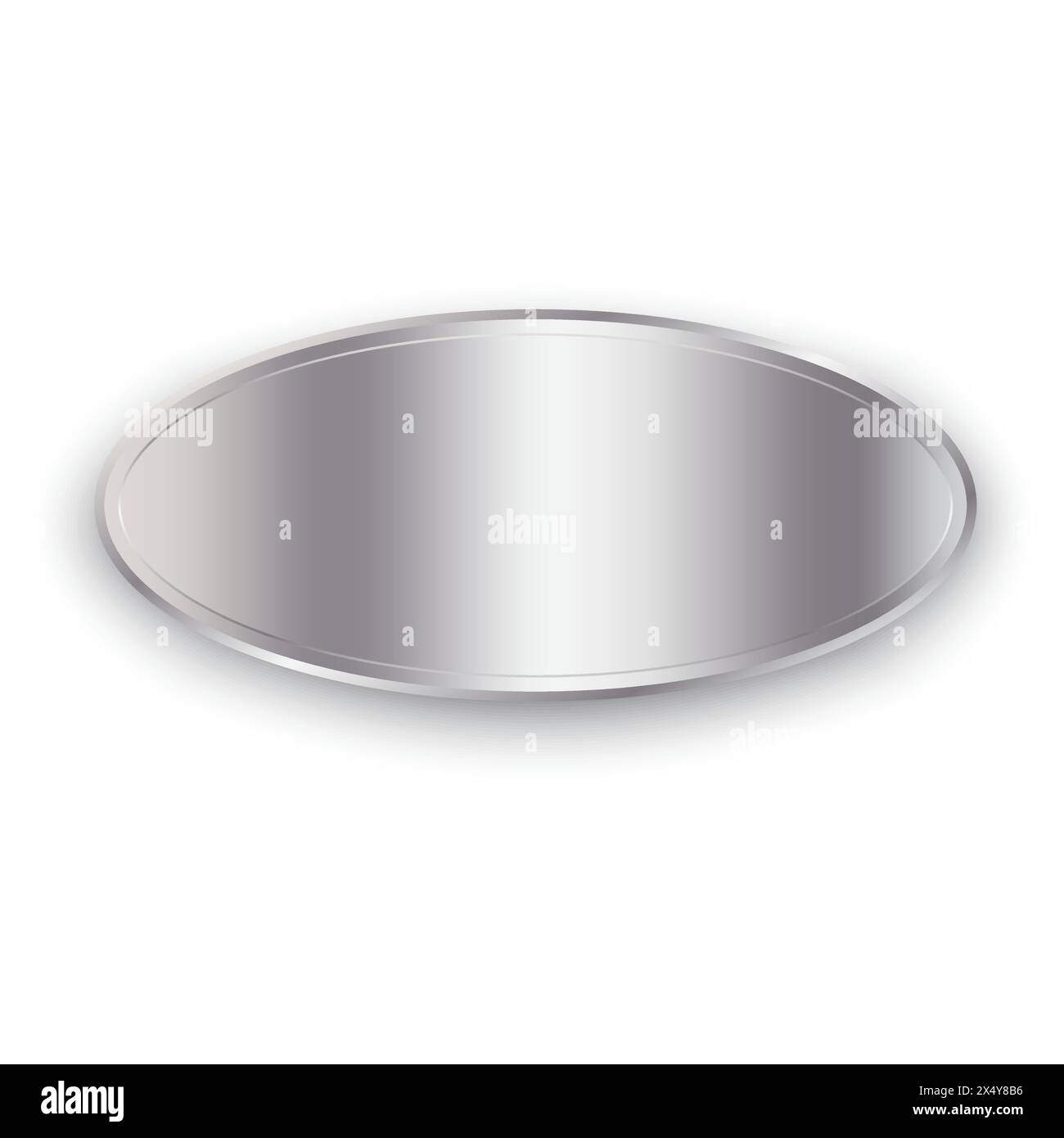 Silver gradient oval. Light to dark gradient. Vector metallic plate ...