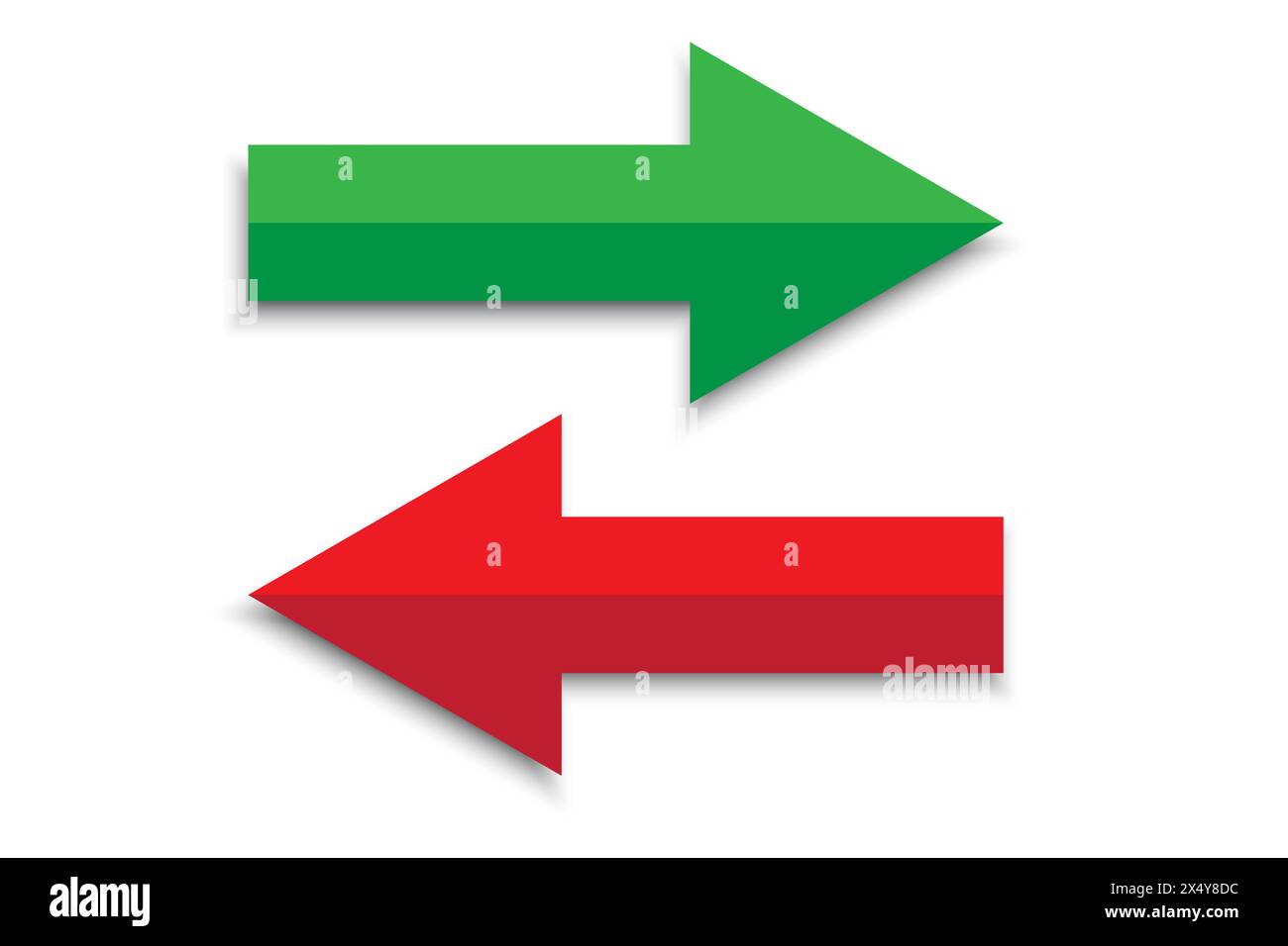 Green arrow pointing right. Red arrow pointing left. Vector directional ... Green arrow pointing right. Red arrow pointing left. Vector directional ...