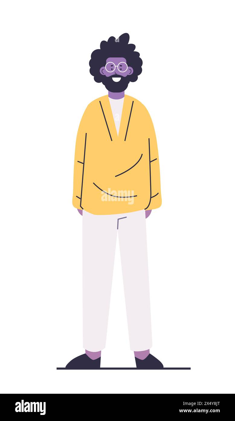 young man or teen guy posing in casual clothes cartoon character ...