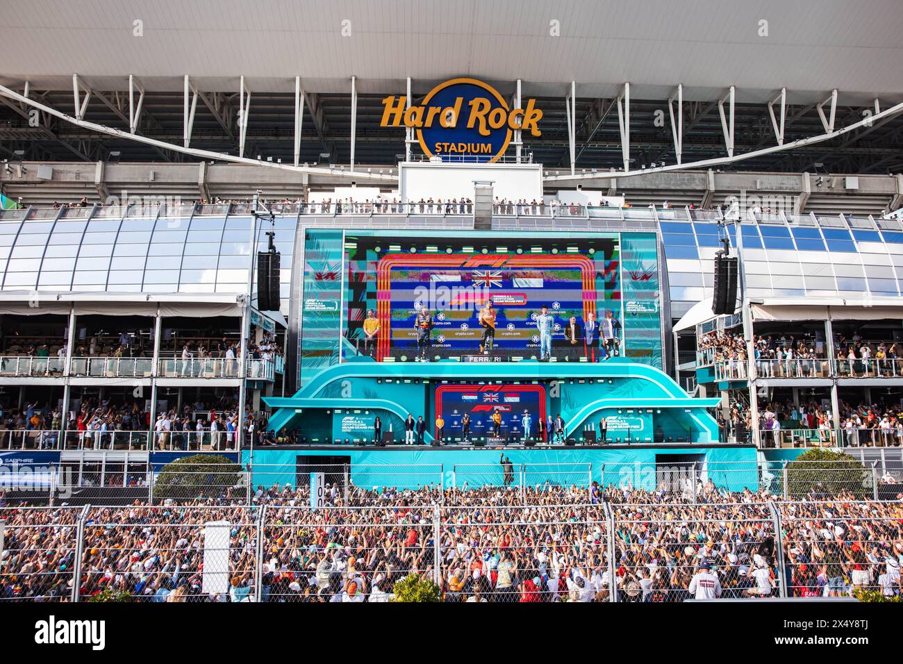 Miami, USA. 05th May, 2024. The podium (L to R): Andrea Stella (ITA ...