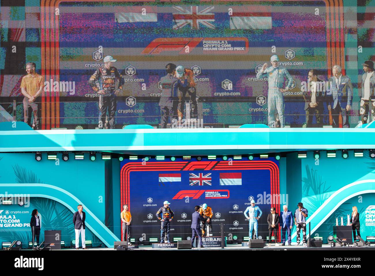 Miami, USA. 05th May, 2024. The podium (L to R): Andrea Stella (ITA ...