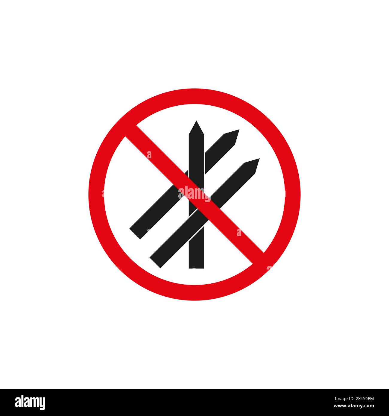 No missiles allowed sign. Prohibited weaponry symbol. Red and black ...
