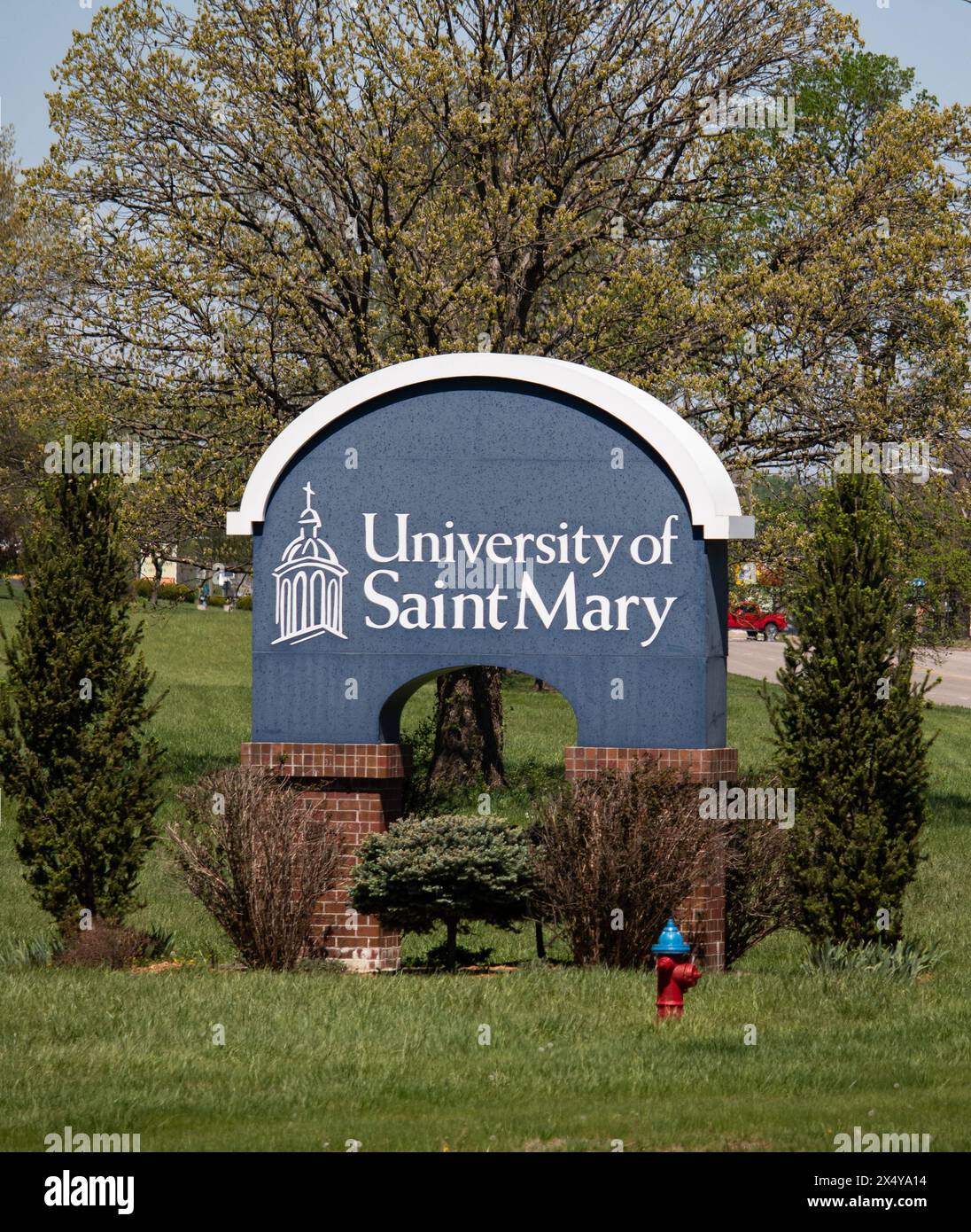 University of Saint Mary sign in Leavenworth Kansas Stock Photo - Alamy
