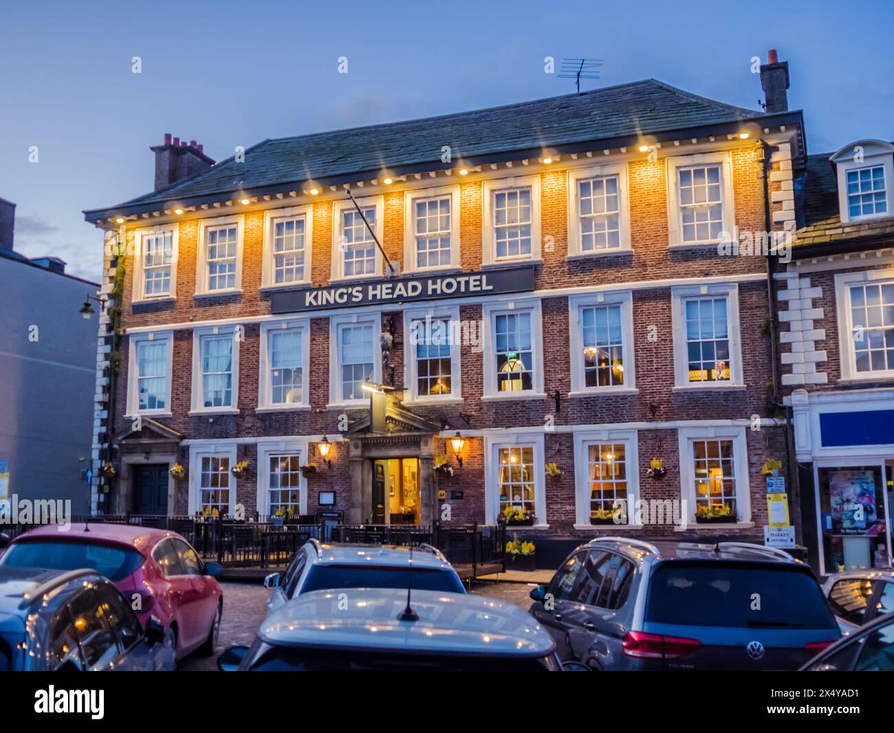 The Kings Head Hotel at Night at Richmond North Yorkshire Stock Photo ...