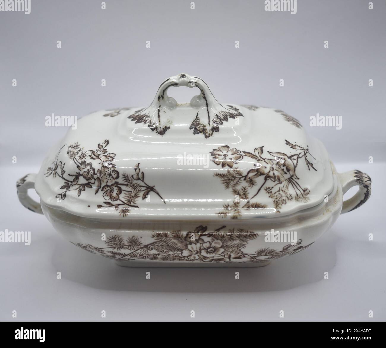 antique porcelain serving dish with lid Stock Photo - Alamy