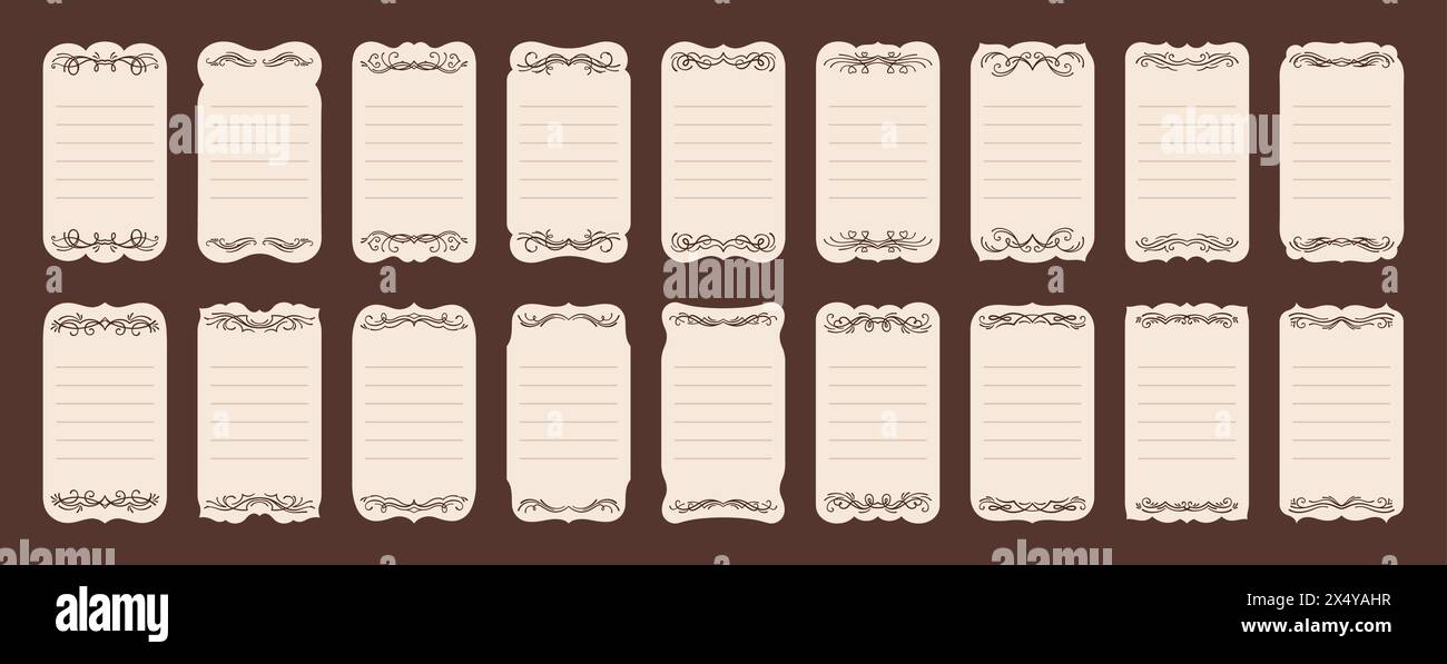 Price or gift tags with calligraphic vintage border set. Ornate ...