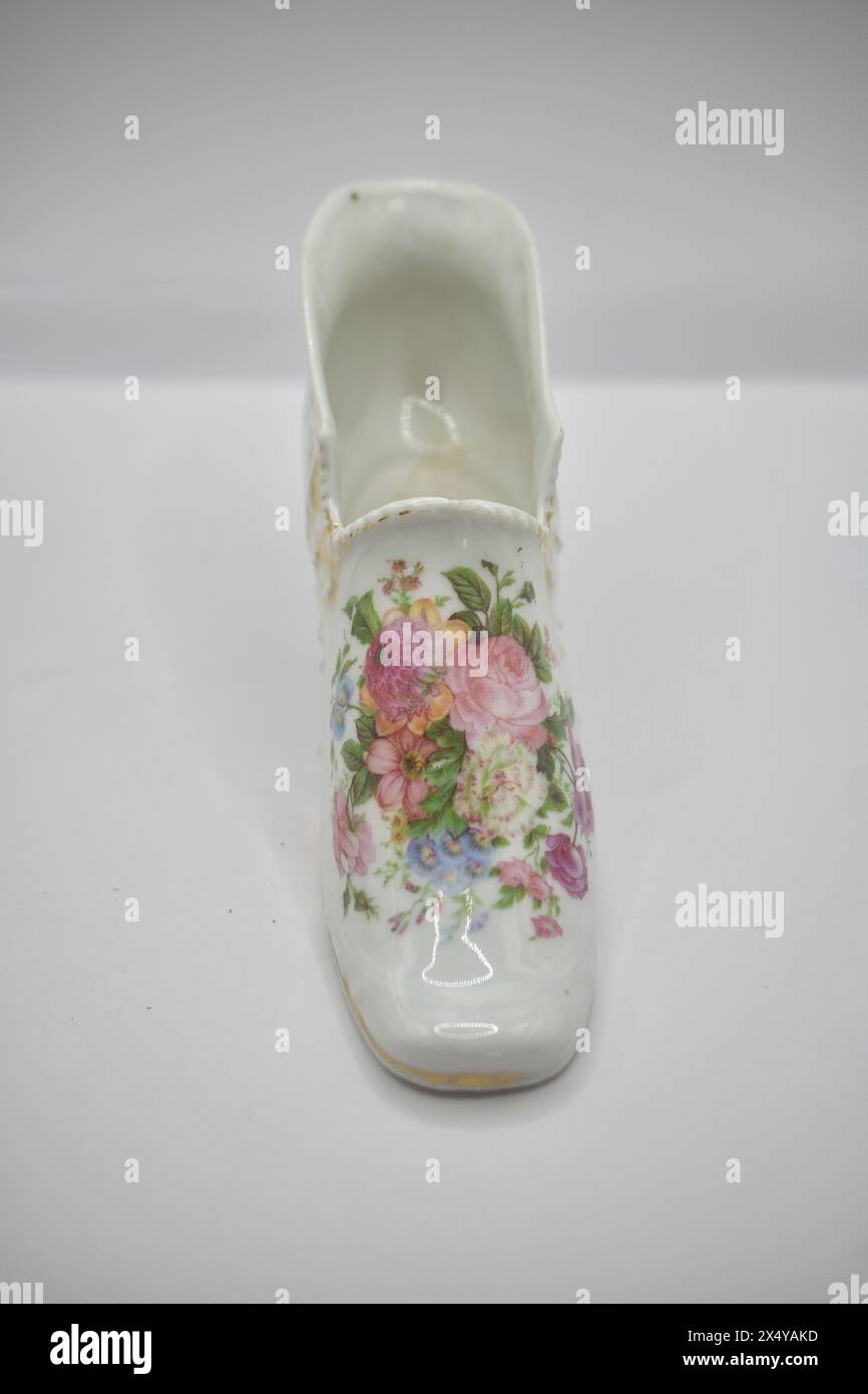 antique collectable porcelain shoe Stock Photo - Alamy