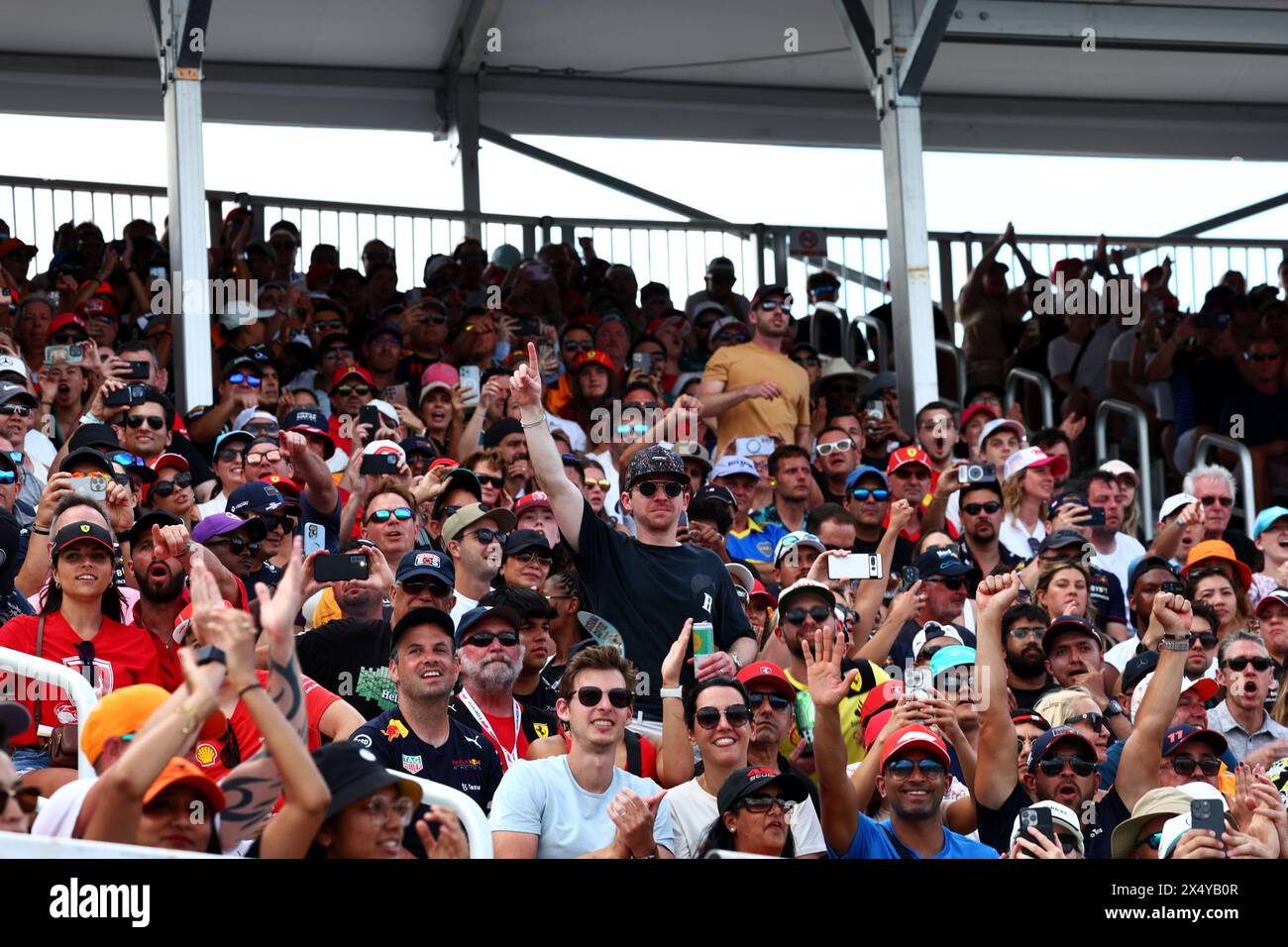 Miami, USA. 05th May, 2024. Circuit atmosphere - fans in the grandstand ...